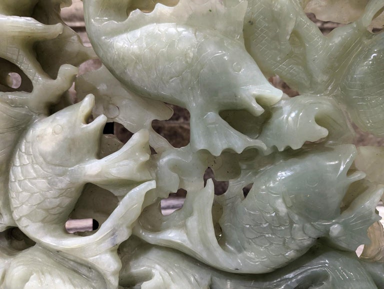 Large Chinese Nephrite Jade Stone Sculpture Hand Carved Fine Art ...