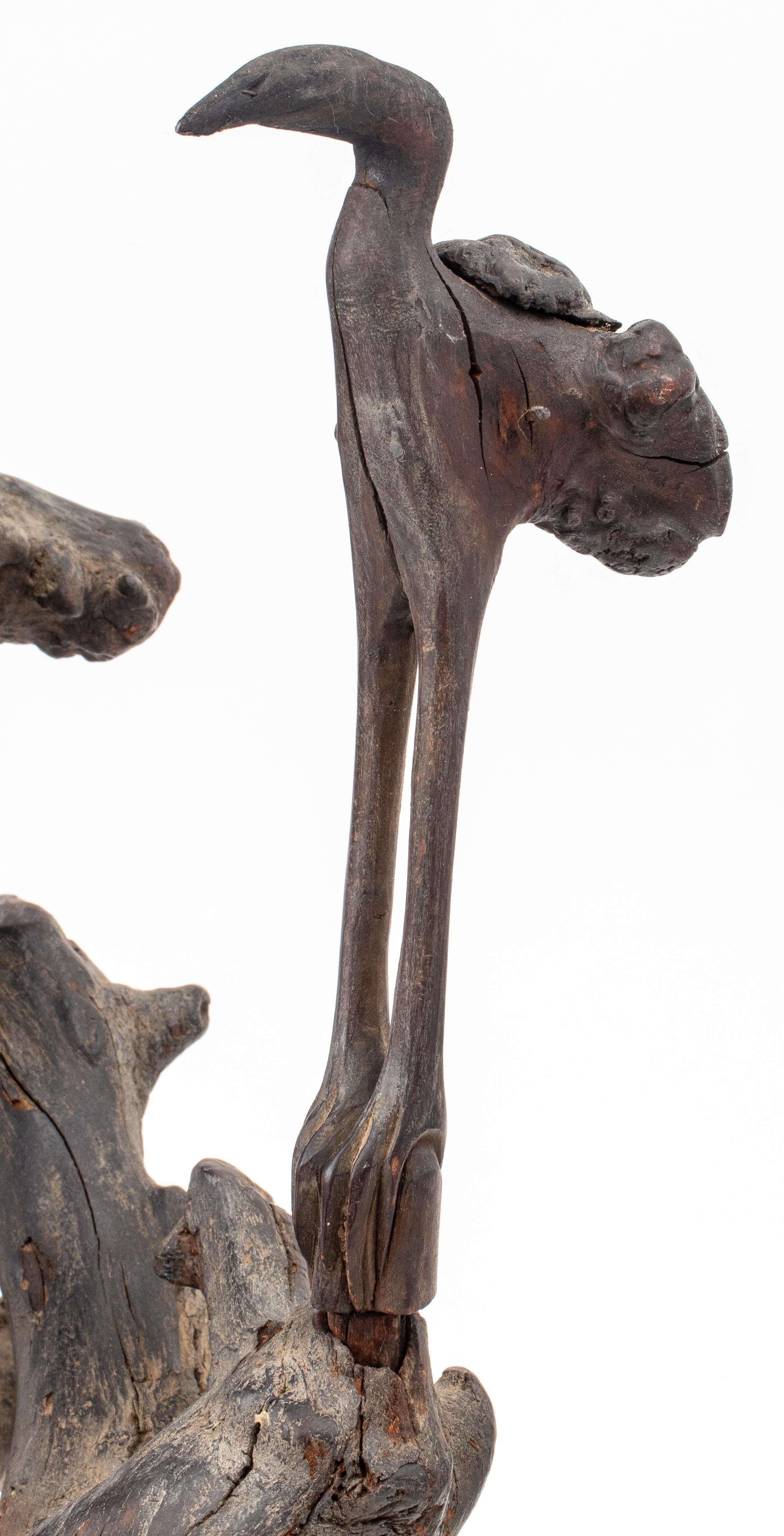 Large Chinese Rootwood Carving of Shou Lao at 1stDibs | chinese wood ...