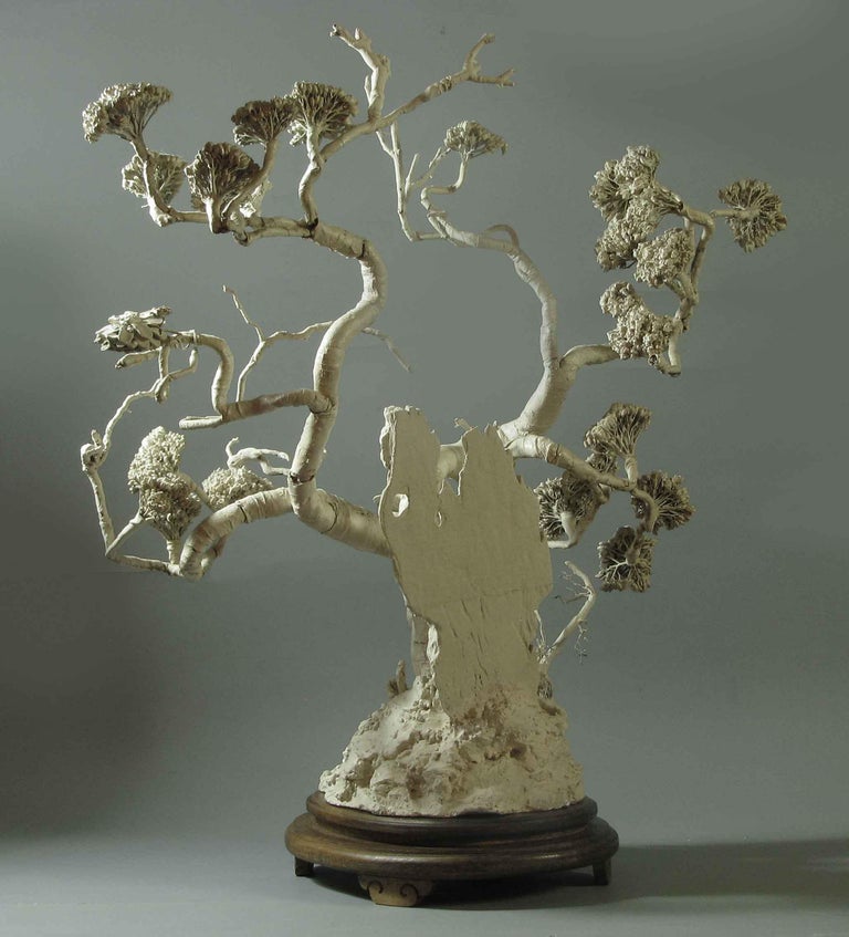 Large Chinoiserie Plaster Sculpture Chinese Figure under a Pine Tree ...