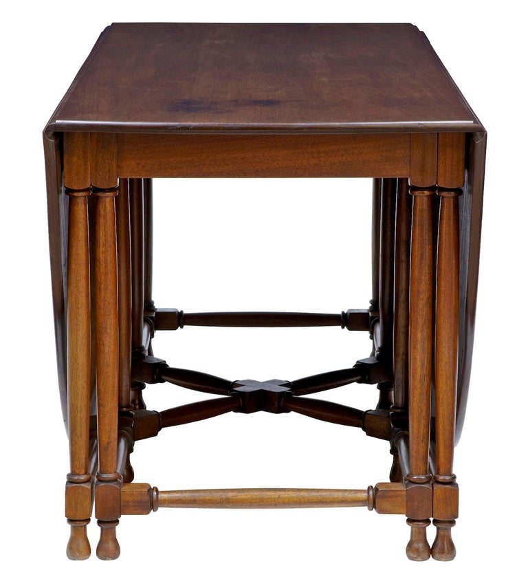 Large Chippendale Influenced 1920s Mahogany Gateleg Dining Table at 1stDibs