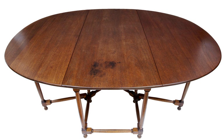 Large Chippendale Influenced 1920s Mahogany Gateleg Dining Table at 1stDibs