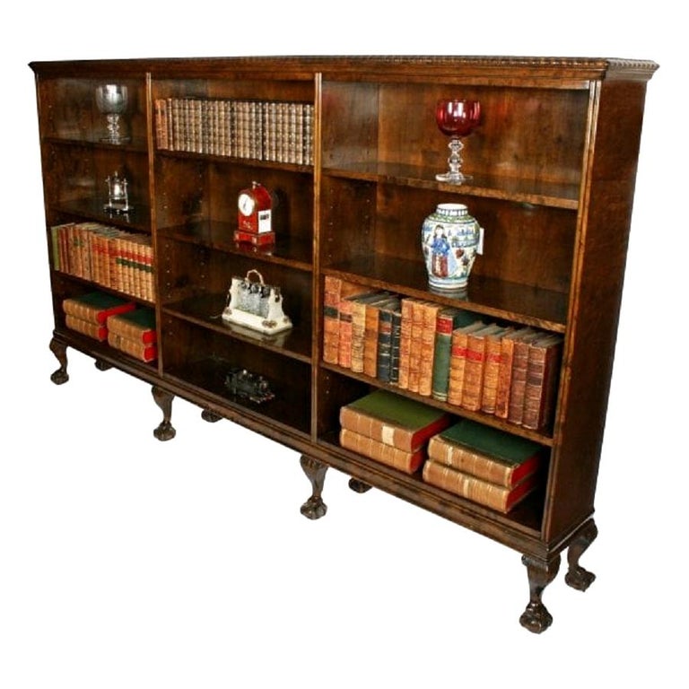 Large Chippendale Style Open Bookcase, 20th Century For Sale at 1stDibs