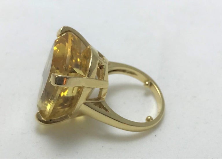 Large Citrine and Gold Cocktail Ring For Sale at 1stDibs