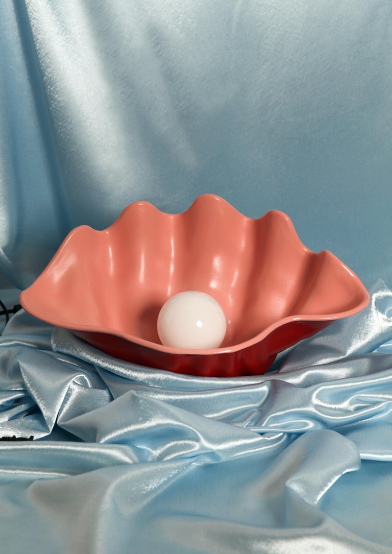 Large Clam Shell Pink and Red Contemporary Table Lamp by Nusprodukt For ...