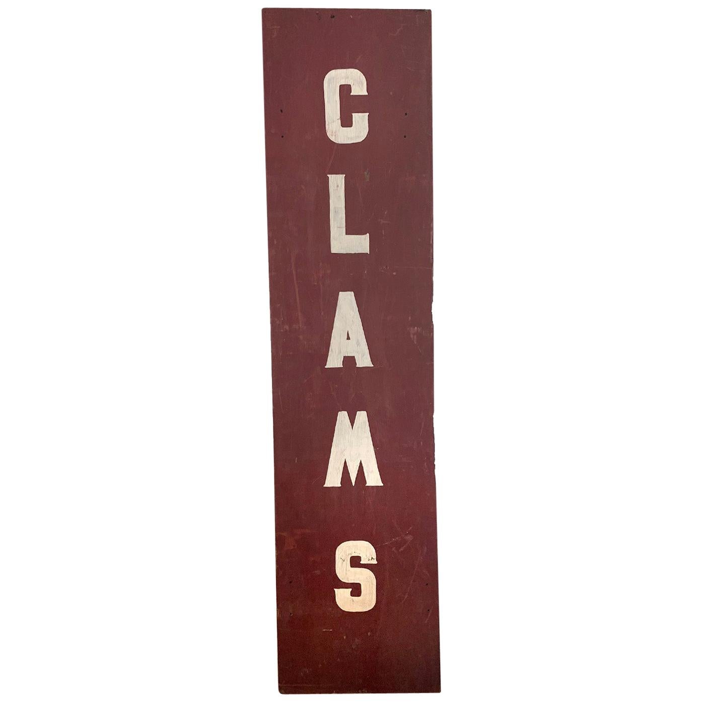 Large Clams Sign at 1stDibs