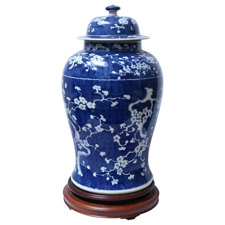 Large Classic Chinese Blue and White Urns at 1stDibs