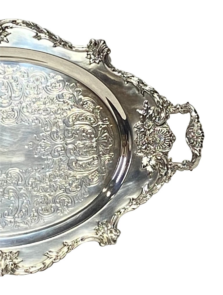 Large Classic Style Wallace Silver Plate Footed Serving Tray at 1stDibs ...