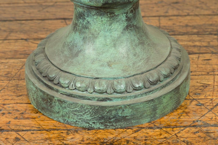 Large Classical Roman Style Bronze Urn Planter with Verde Patina and ...