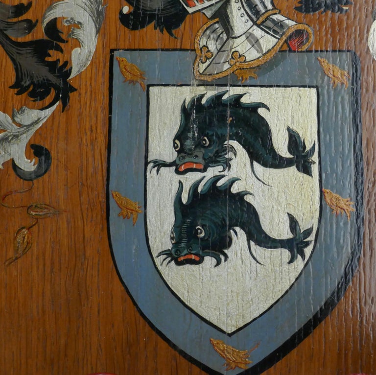 Large Coat of Arms of Brighton Oak Wall Plaque / Shield at 1stDibs