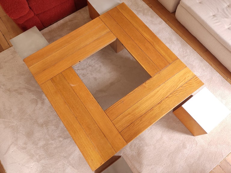 Large Coffee Table and 4 Cubic Seats For Sale at 1stDibs
