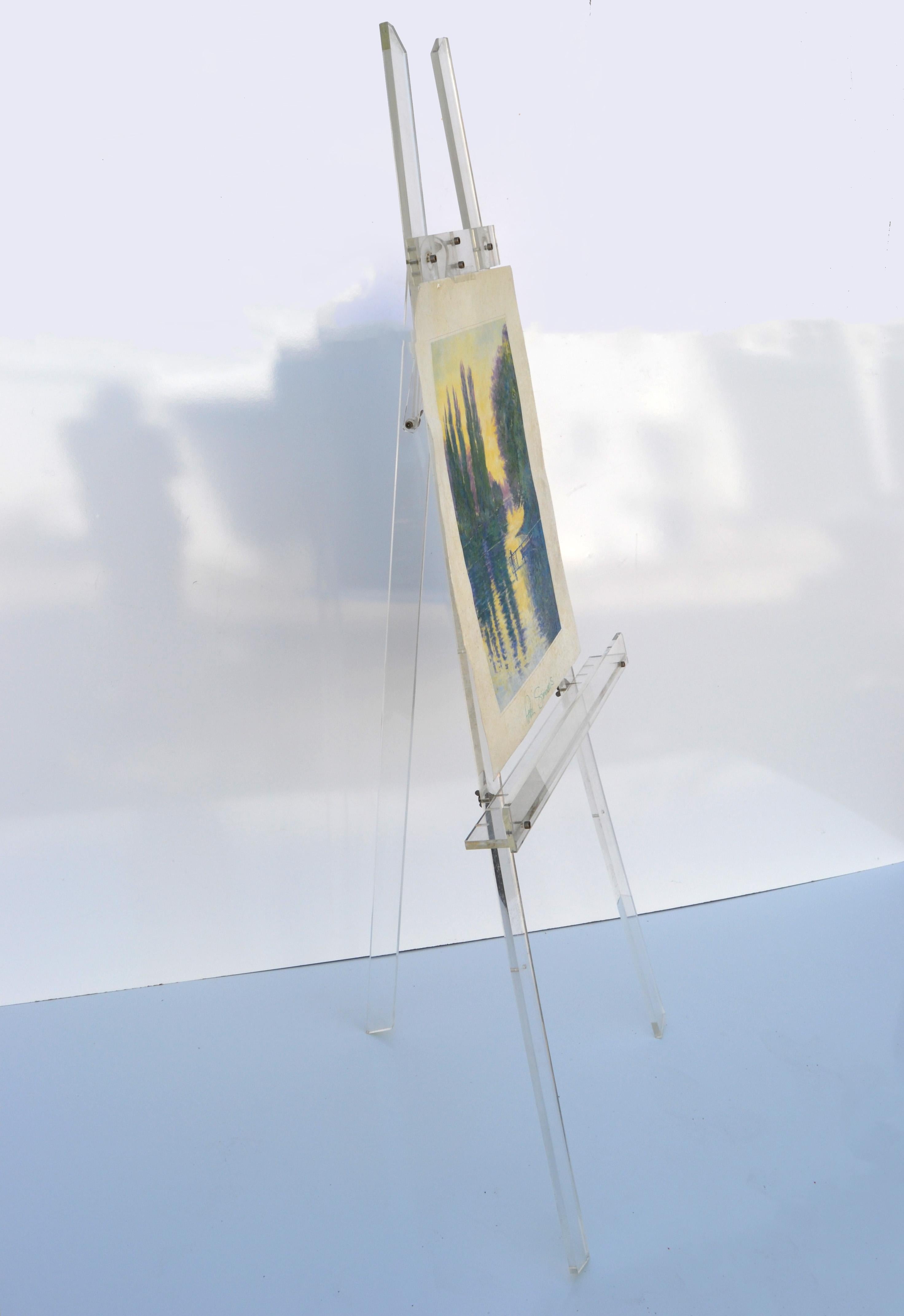Large Collectible French Lucite Tripod Easel Mid-Century Modern Art ...