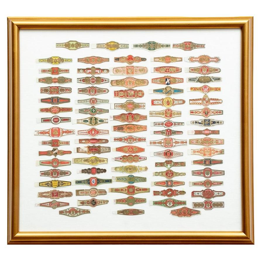 Large Collection of Framed Vintage Cigar Bands at 1stDibs