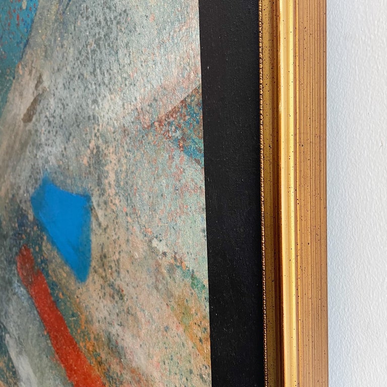 Large Colorful Abstract Vintage Acrylic on Canvas Signed Jerry Cohen ...