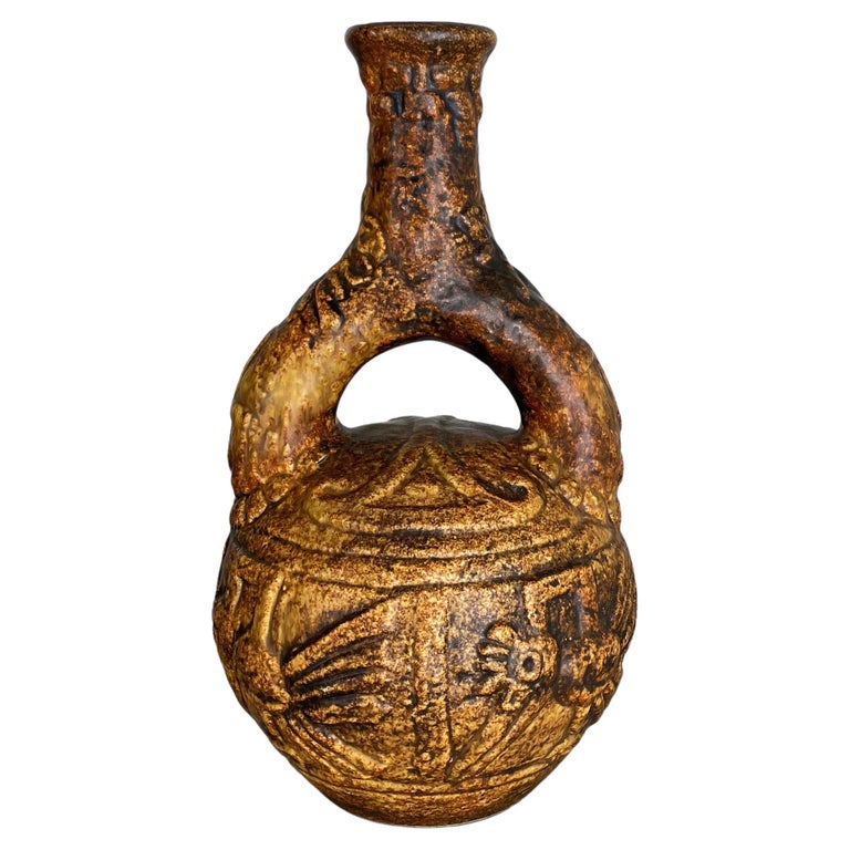 Large Colorful Fat Lava Pottery "Maya Tiki" Vase by Jasba Ceramics ...