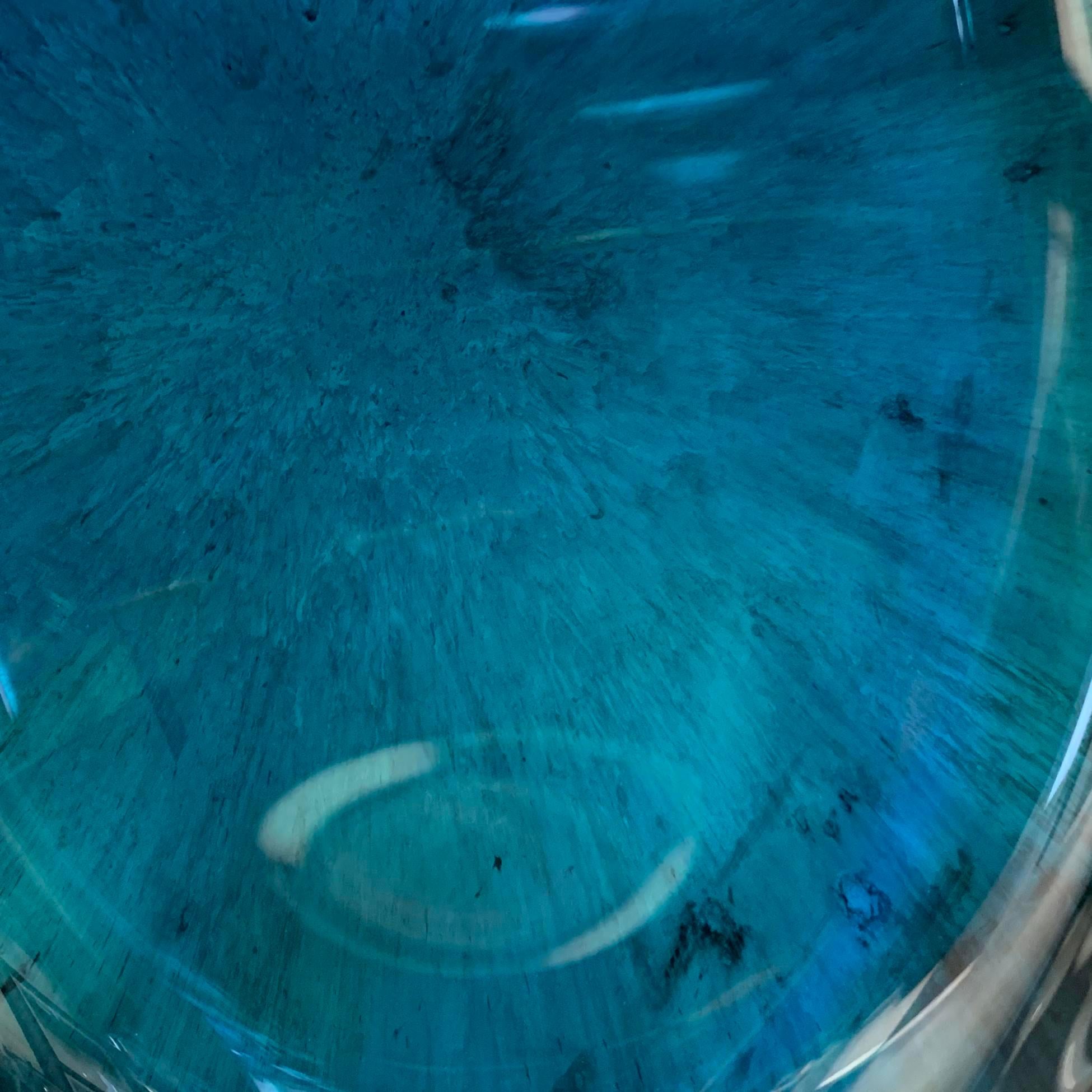 Large Concave Blue Mirror, France, Contemporary at 1stDibs