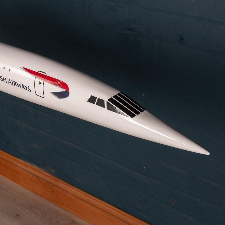 Large Concorde Model on Original Chromed Stand, circa 1980 at 1stDibs