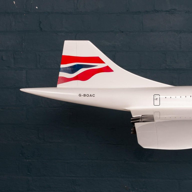 Large Concorde Model on Original Chromed Stand, circa 1980 at 1stDibs