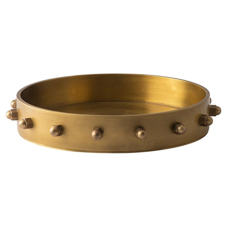 Large Contemporary Bolt Brass Tray For Sale at 1stDibs