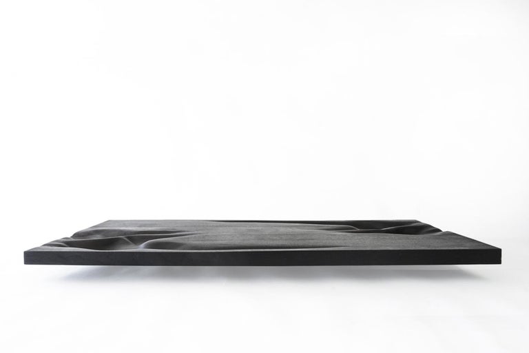 Large Contemporary Carved Walnut Ebonized Serving Tray / Board with ...