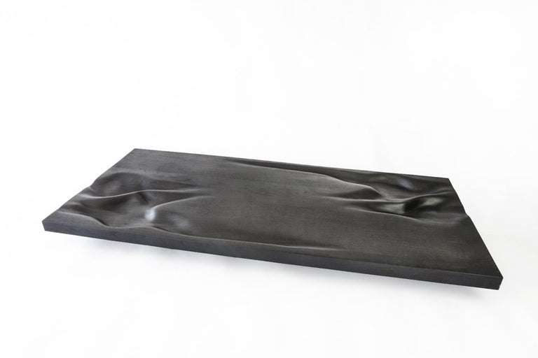 Large Contemporary Carved Walnut Ebonized Serving Tray / Board with ...