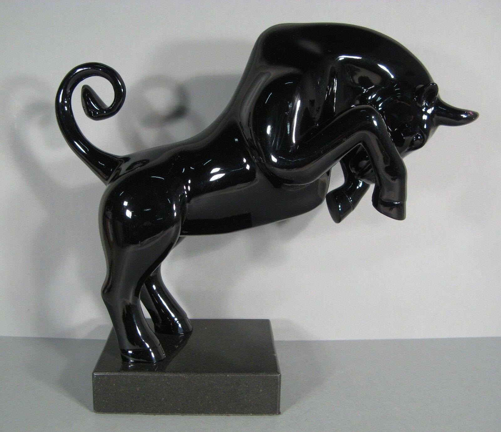 Large Contemporary Ceramic Bull Statue on Granite Base - 1Y130 For Sale ...