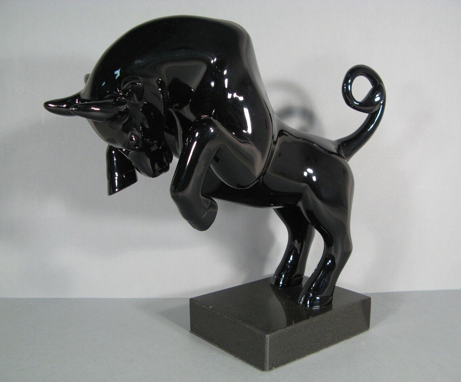 Large Contemporary Ceramic Bull Statue on Granite Base - 1Y130 For Sale ...