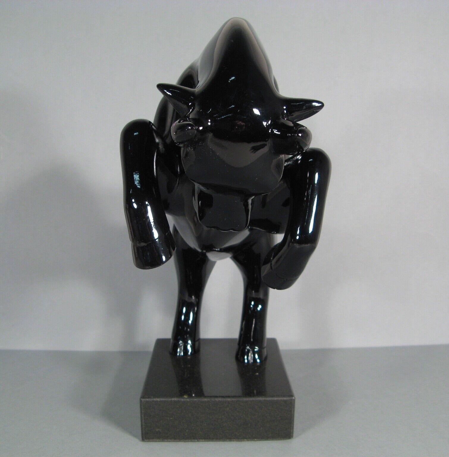 Large Contemporary Ceramic Bull Statue on Granite Base - 1Y130 For Sale ...