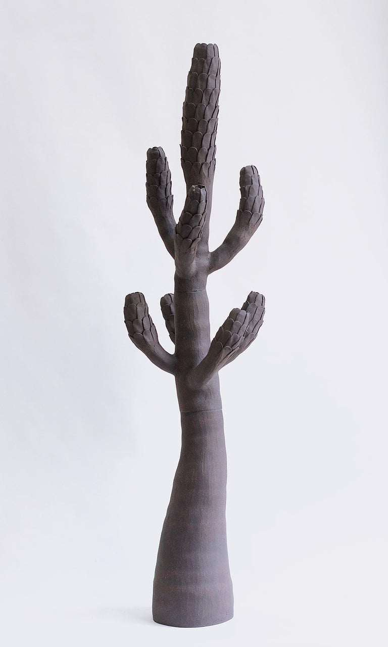 Large Contemporary Ceramic Cactus Sculpture, Grand Cactus Ecailles For ...