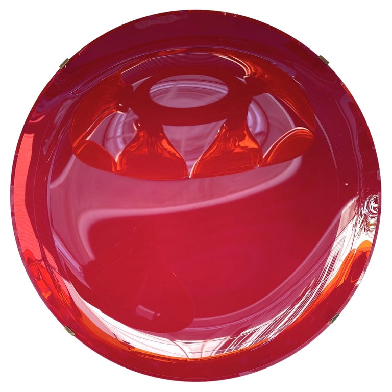 Large Contemporary Curve Concave Pink Mat Mirror, Italy For Sale at 1stDibs