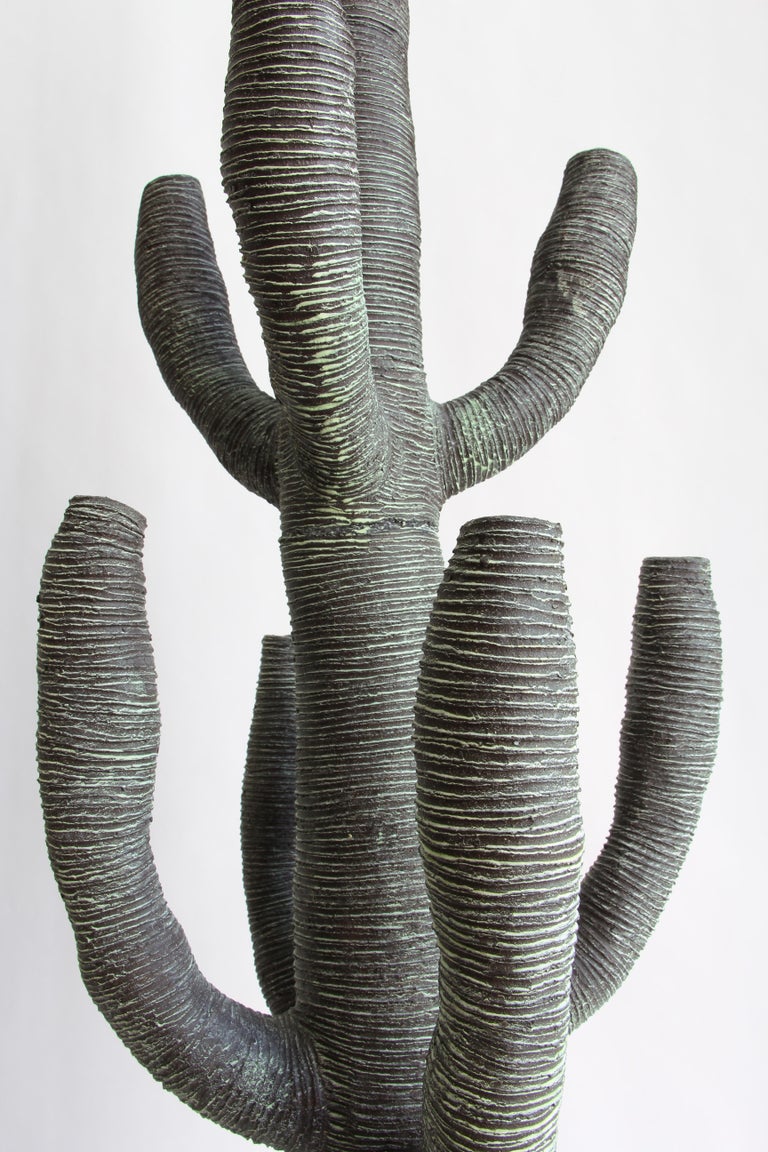 Large Contemporary Green Ceramic Cactus Sculpture, Grand Cactus Vert ...