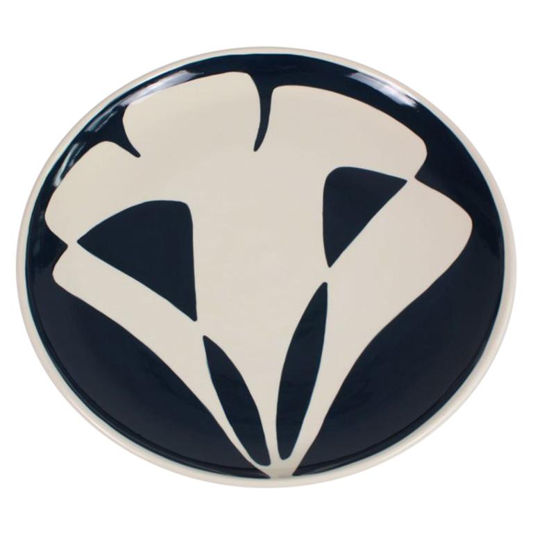 Large Contemporary Hand Painted Ceramic Platter with Nautical Motifs ...