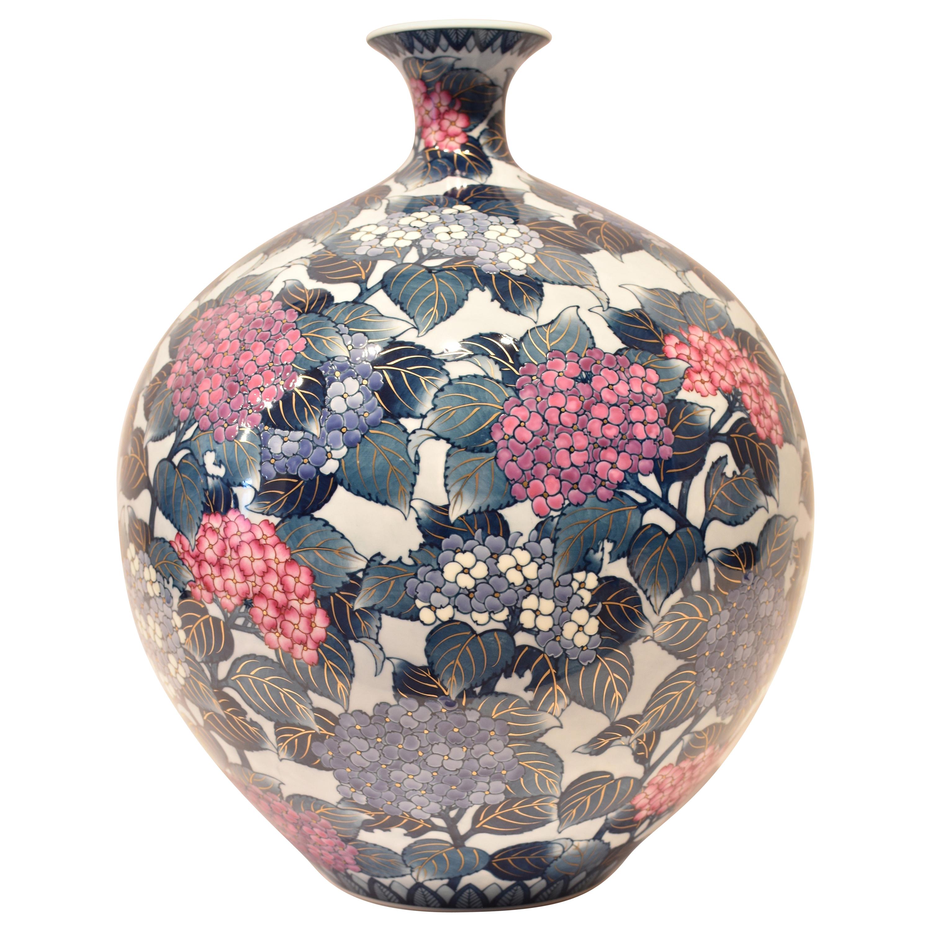 Large Blue White Red Porcelain Vase by Japanese Master Artist at 1stDibs