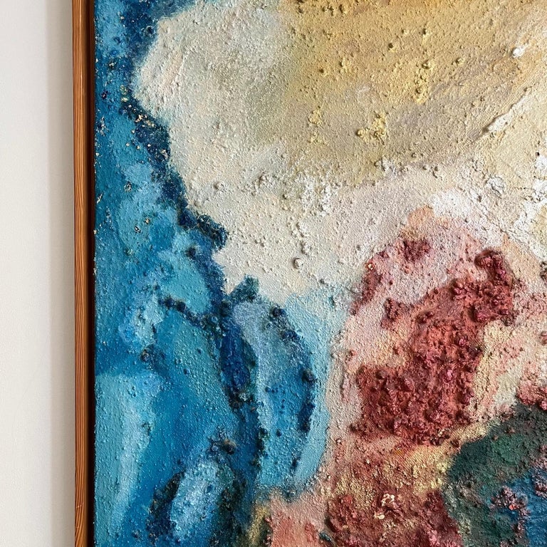 Large contemporary mixed media abstract painting For Sale at 1stDibs