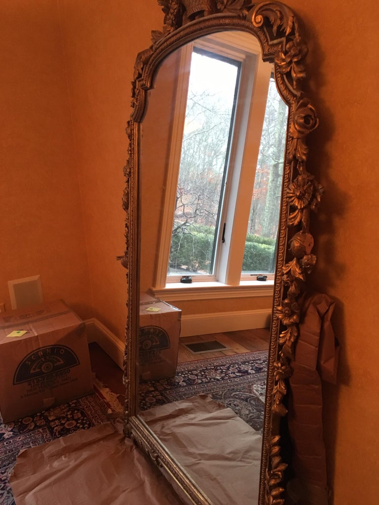 Large Continental Gilt Parlor Mirror, 20th Century For Sale at 1stDibs