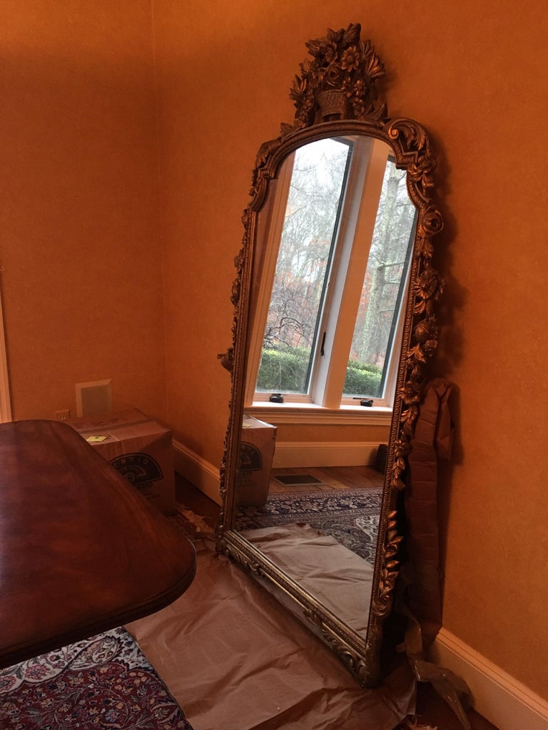 Large Continental Gilt Parlor Mirror, 20th Century For Sale at 1stDibs