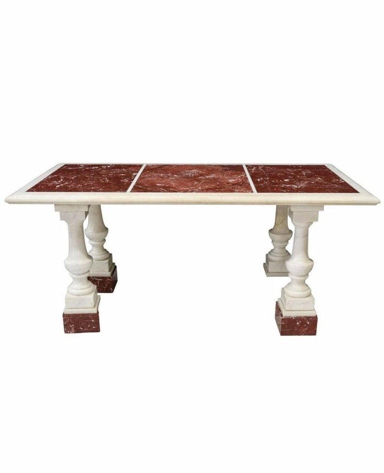 Large Continental Italian Neoclassical Style Marble Column Table For ...