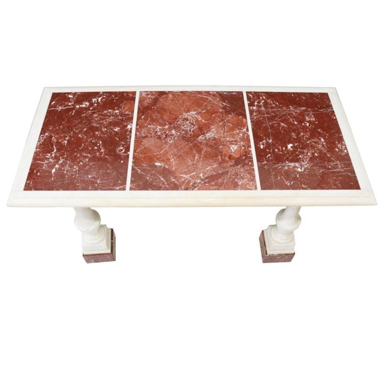 Large Continental Italian Neoclassical Style Marble Column Table For ...