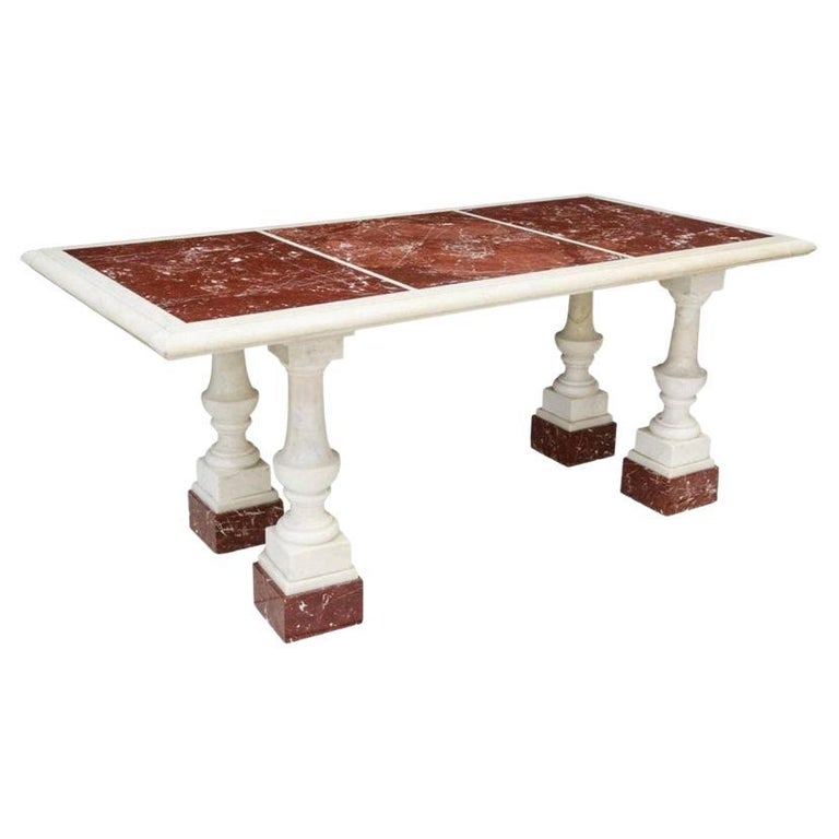 Large Continental Italian Neoclassical Style Marble Column Table For ...