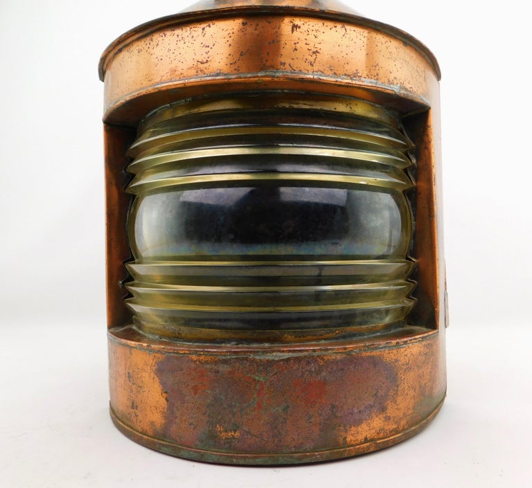 Large Copper and Brass Ship's Port Lantern Light by Meteorite ...