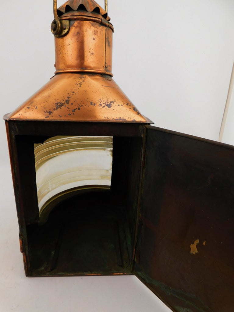 Large Copper and Brass Ship's Port Lantern Light by Meteorite ...