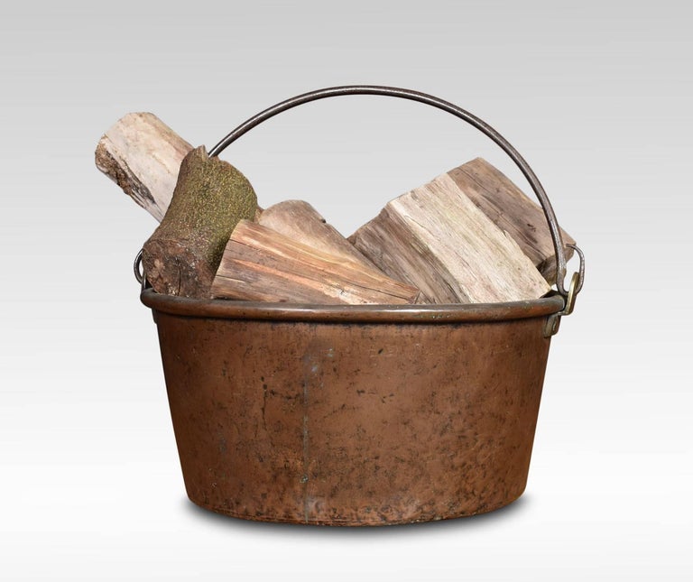 Large Copper and Iron Log Bin at 1stDibs