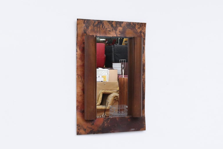 Large Copper Art Mirror with Jagged Edge by Wout Wessemius For Sale at ...