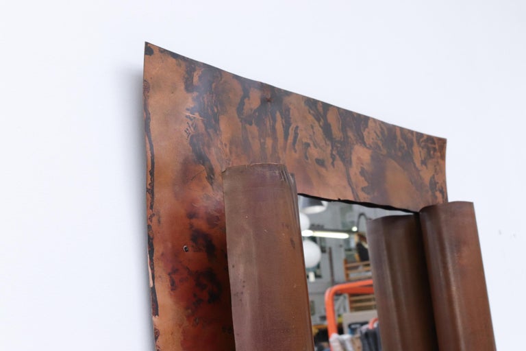 Large Copper Art Mirror with Jagged Edge by Wout Wessemius For Sale at ...