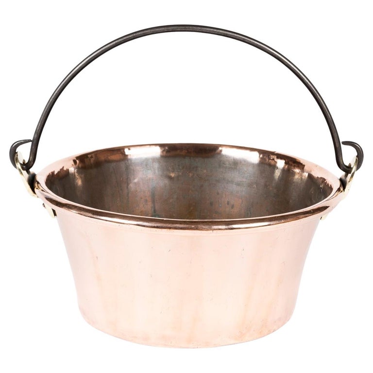 Large Copper and Brass Preserve Pan For Sale at 1stDibs
