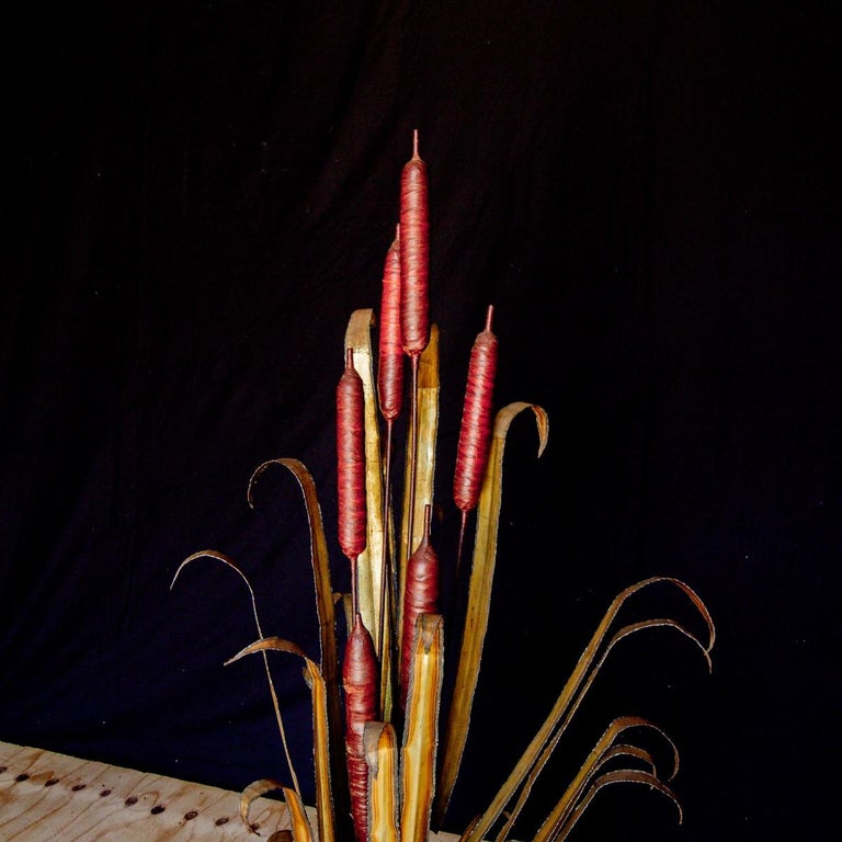 Large Copper Reed Floor Sculpture, 1970s For Sale at 1stDibs