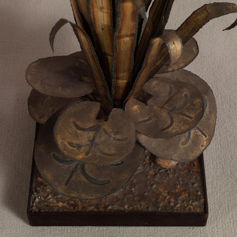 Large Copper Reed Floor Sculpture, 1970s For Sale at 1stDibs
