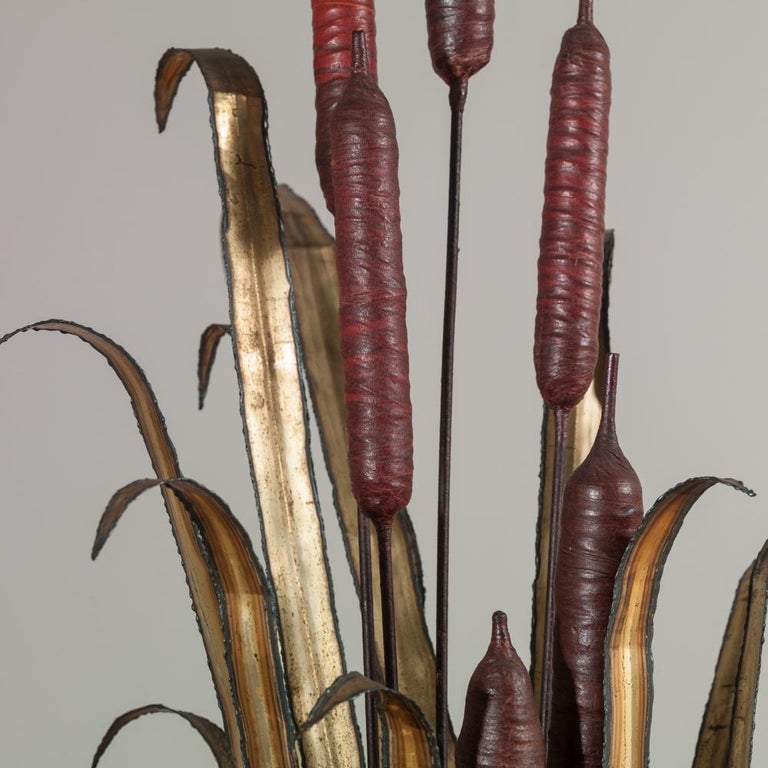Large Copper Reed Floor Sculpture, 1970s For Sale at 1stDibs