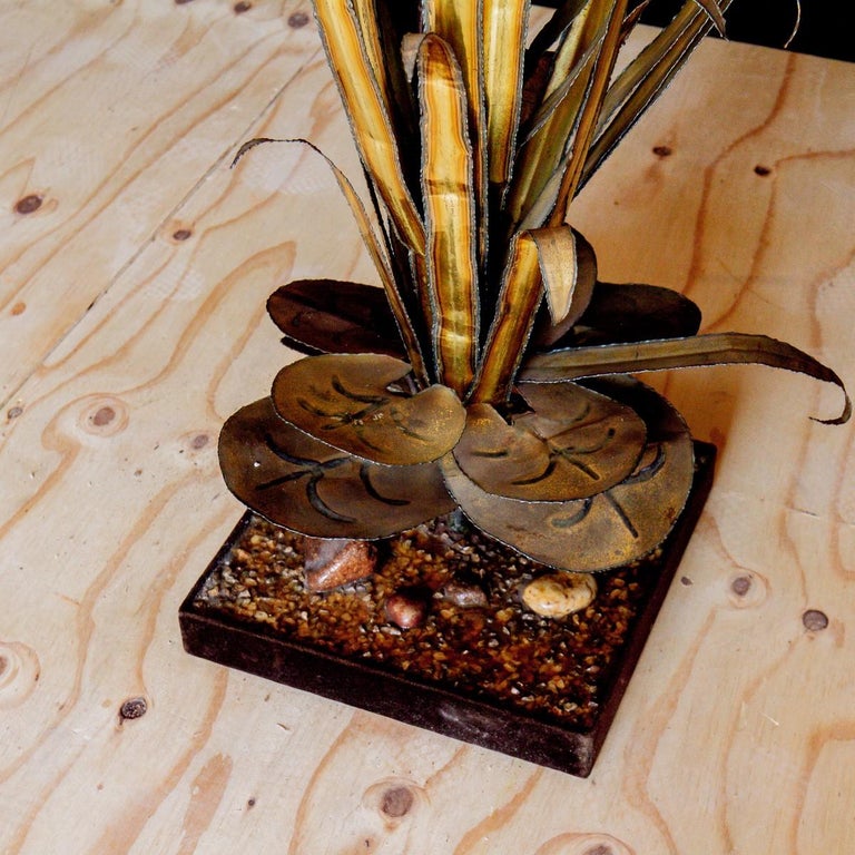 Large Copper Reed Floor Sculpture, 1970s For Sale at 1stDibs