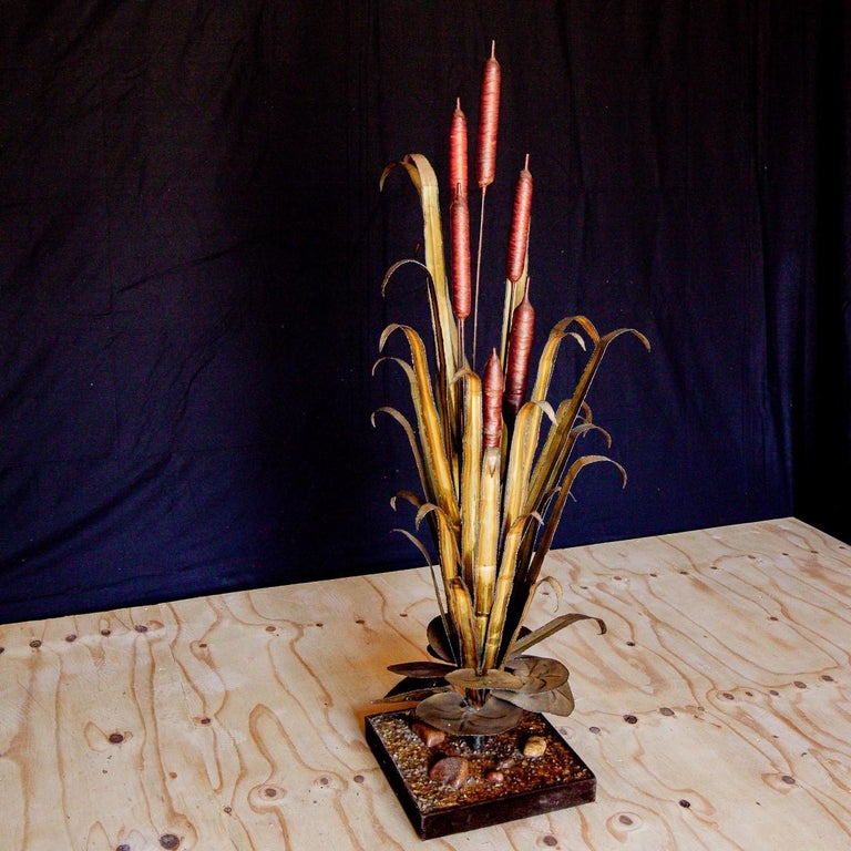 Large Copper Reed Floor Sculpture, 1970s For Sale at 1stDibs