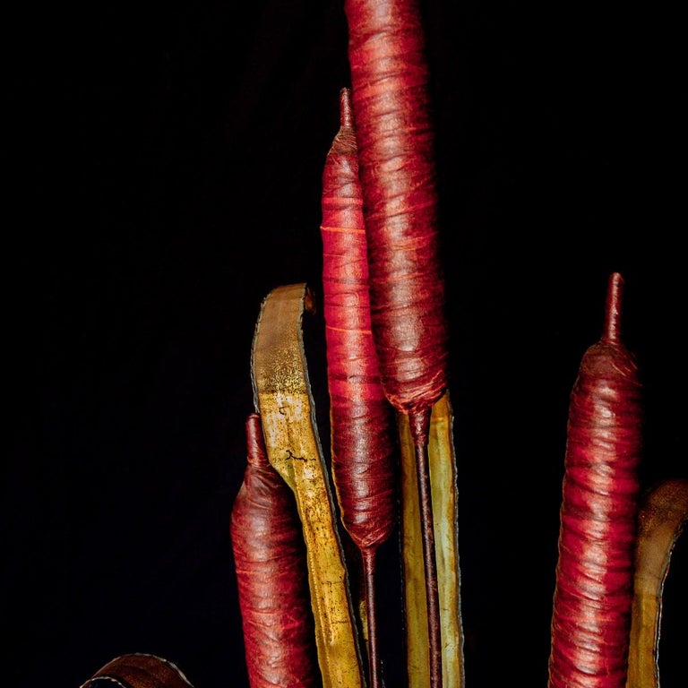 Large Copper Reed Floor Sculpture, 1970s For Sale at 1stDibs